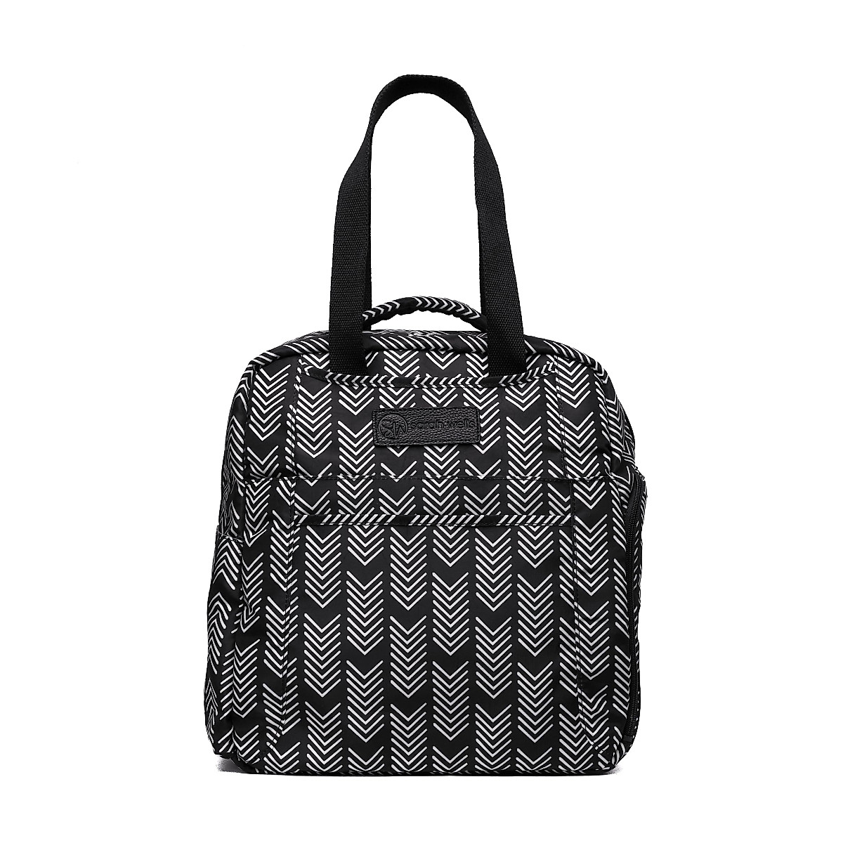 Sarah Wells Kelly Convertible Breast Pump Bag and Backpack with Carrying Handles - 1 Count (Pack of 1) - Black and White