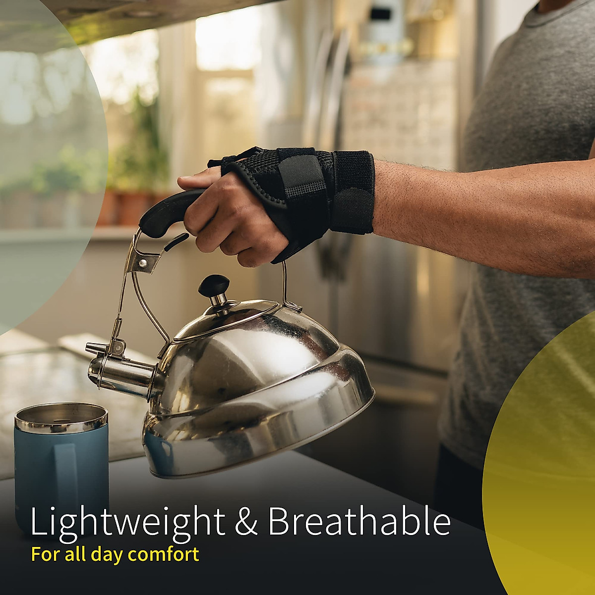 BraceUP Thumb Spica Splint Brace Right Left Hand Women and Men, CMC with Thumb Support, for Arthritis, Tendonitis, Carpal Tunnel Pain Relief and Thumb Sprain (Black)