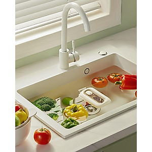 RLQXG 3 in 1 Kitchen Sink Drain Strainer [304 Stainless Steel Pop Up] Anti-Clogging Kitchen Sink Drain Stopper Stainless Steel Efficiently Drainage Odor Filter Sink Plug for Us Standard 3-1/2 Inch