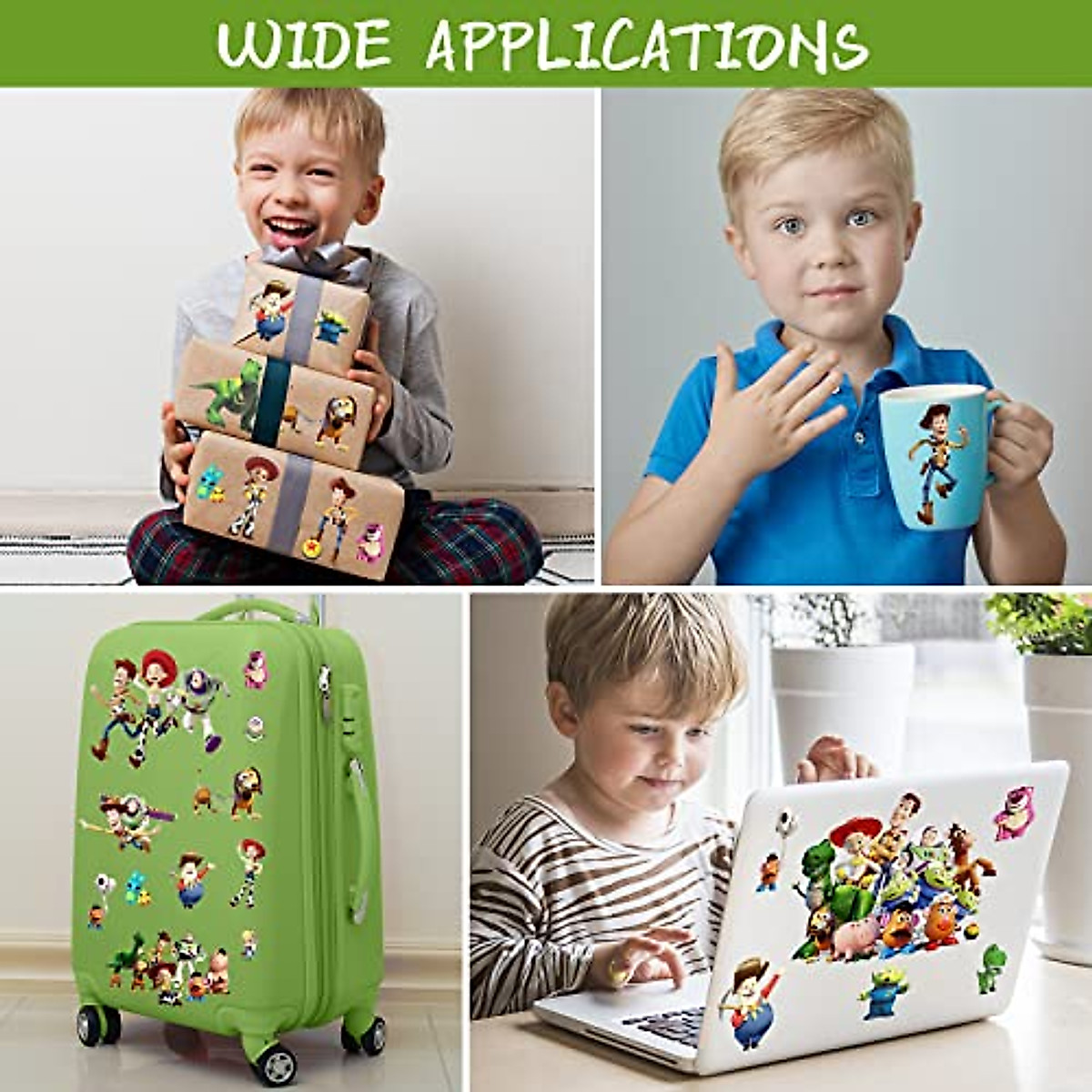 Toy 4 Anime Wall Decals Removable Large Waterproof Toy Cartoon Story Wall Sticker Peel and Stick Mural for Girls Kids Children Bedroom Living Room Baby Nursery Decoration