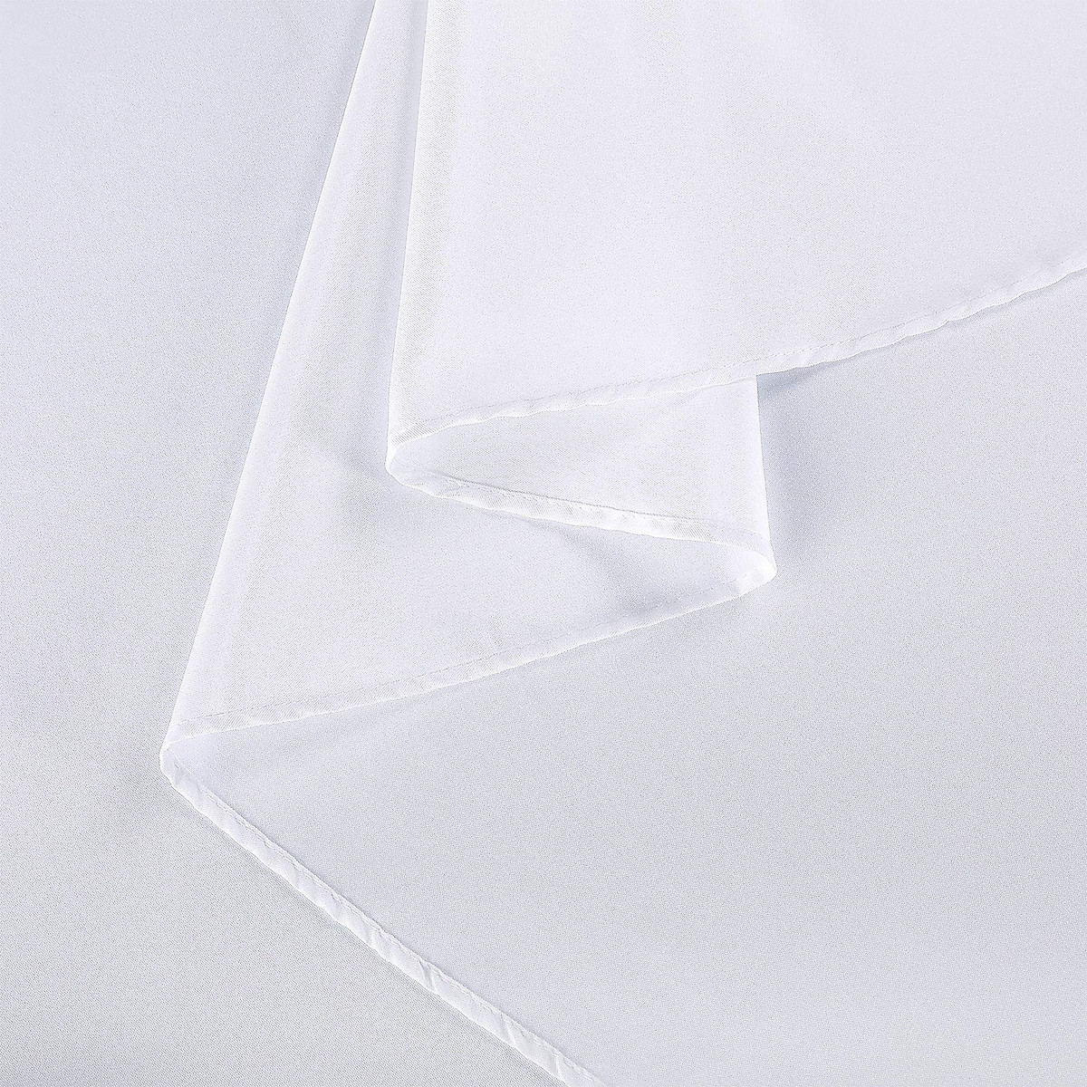 Ascoza 2pack 120 Inch White Round Tablecloth in Polyester Fabric for Wedding/Banquet/Restaurant/Parties