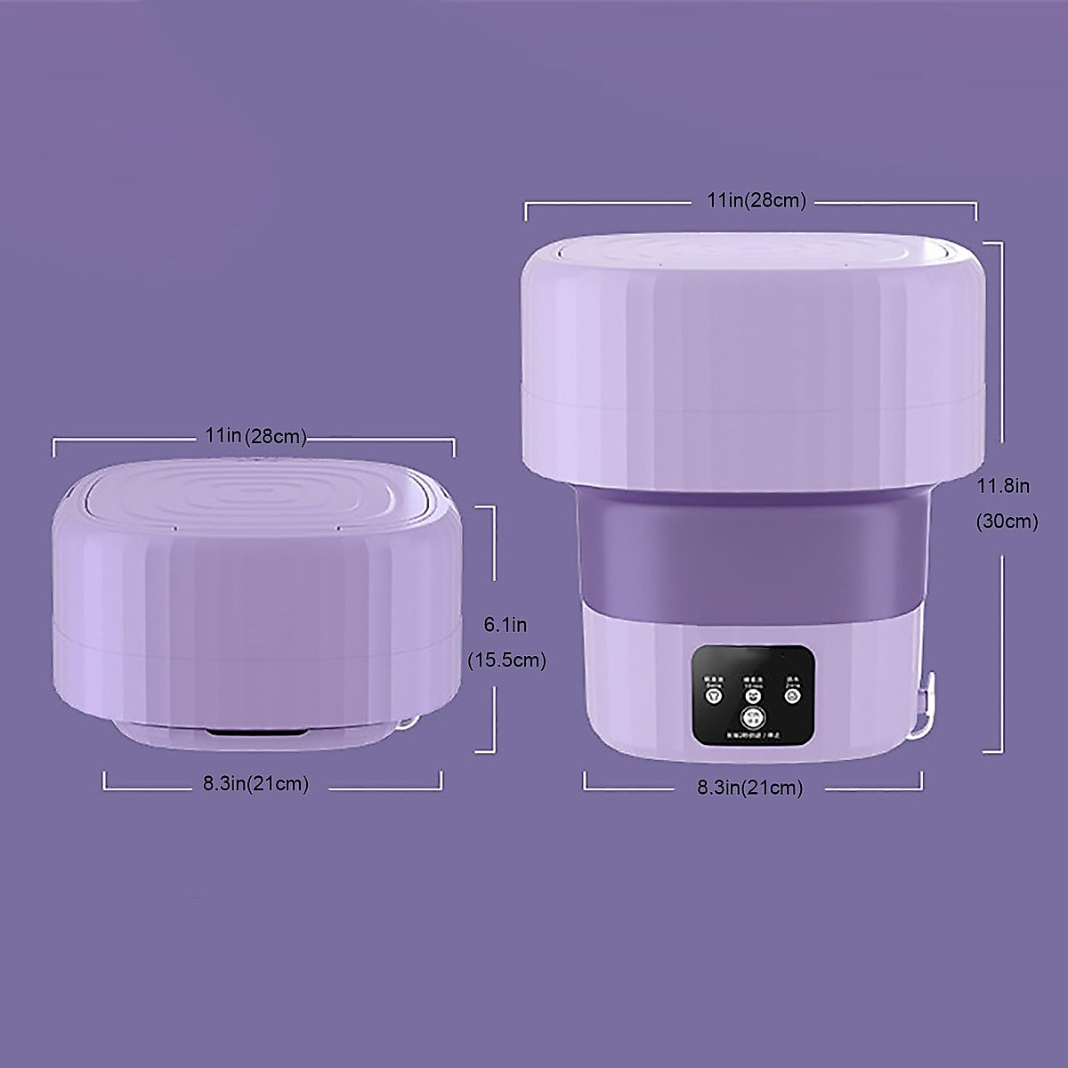 WHYATT Portable Washing Machine and Dryer Combo, 9L Small Collapsible, for Apartments, Dorm, Camping, RV, Travel Laundry