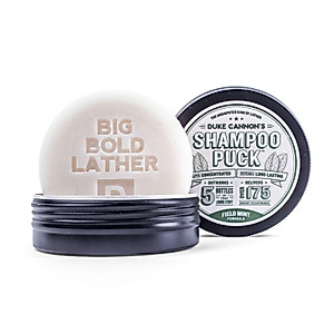 Duke Cannon Men's Shampoo Puck, Field Mint - Big Lather, Eucalyptus Peppermint Fragrance, Argan Oil & Oat Kernel Protein, 4.5 oz.