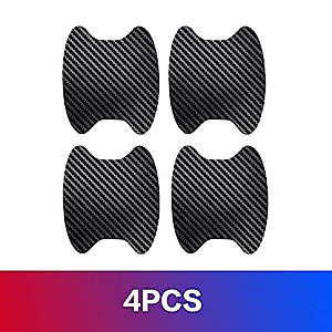 Reswish 4PCS Car Door Handle Sticker,Car Door Handle Scratch Protectors,Universal Paint Guard Car Door Cup Scratch Protection Films,Carbon Fiber Anti-Scratches Protector Sticker (Black)