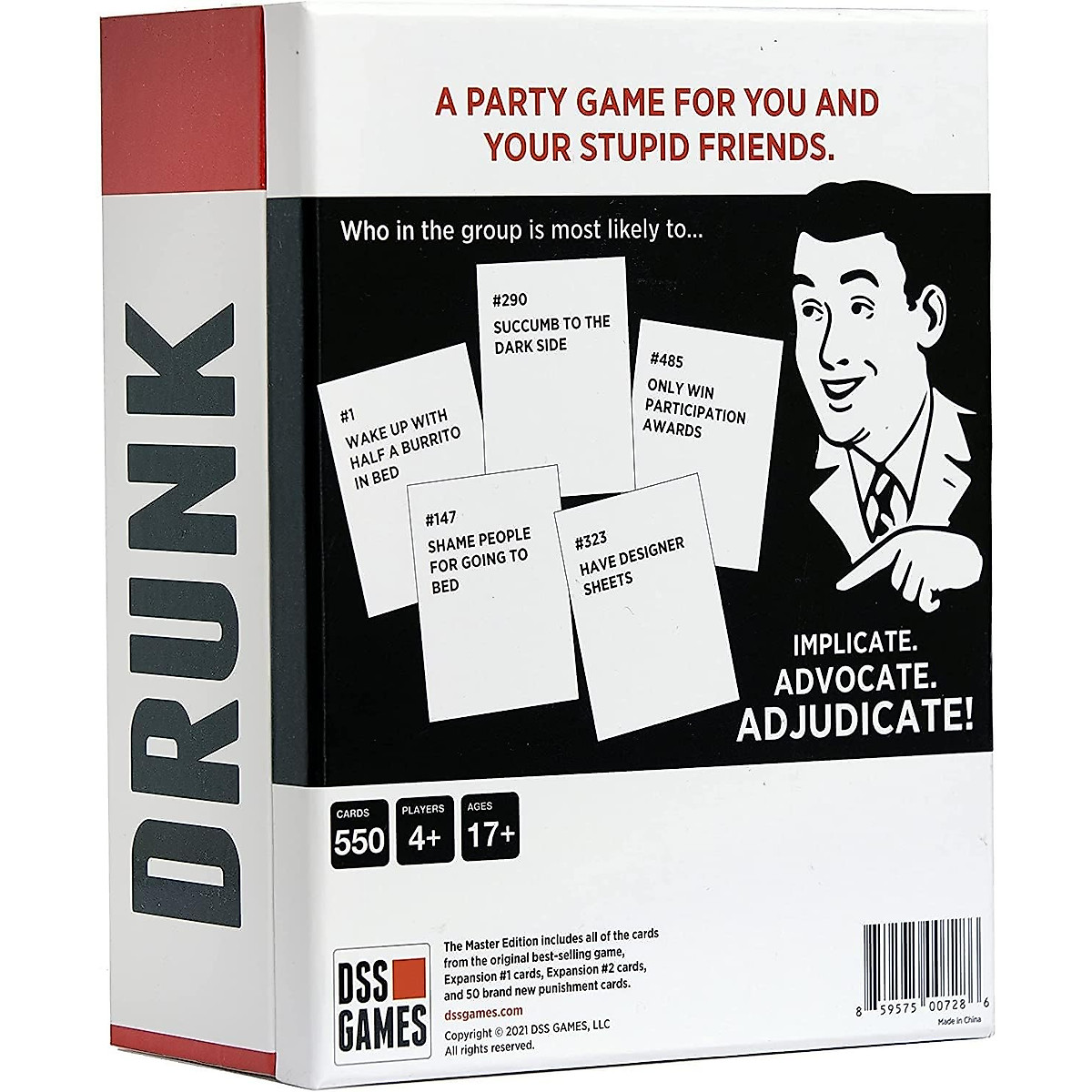 DSS Games Drunk Stoned or Stupid Master Edition | A Party Game for Friends | Party Card Games with 550 Prompt Cards | Fun Card Games for Adults Game Nights, Gatherings, & Parties | Ages 17 Up