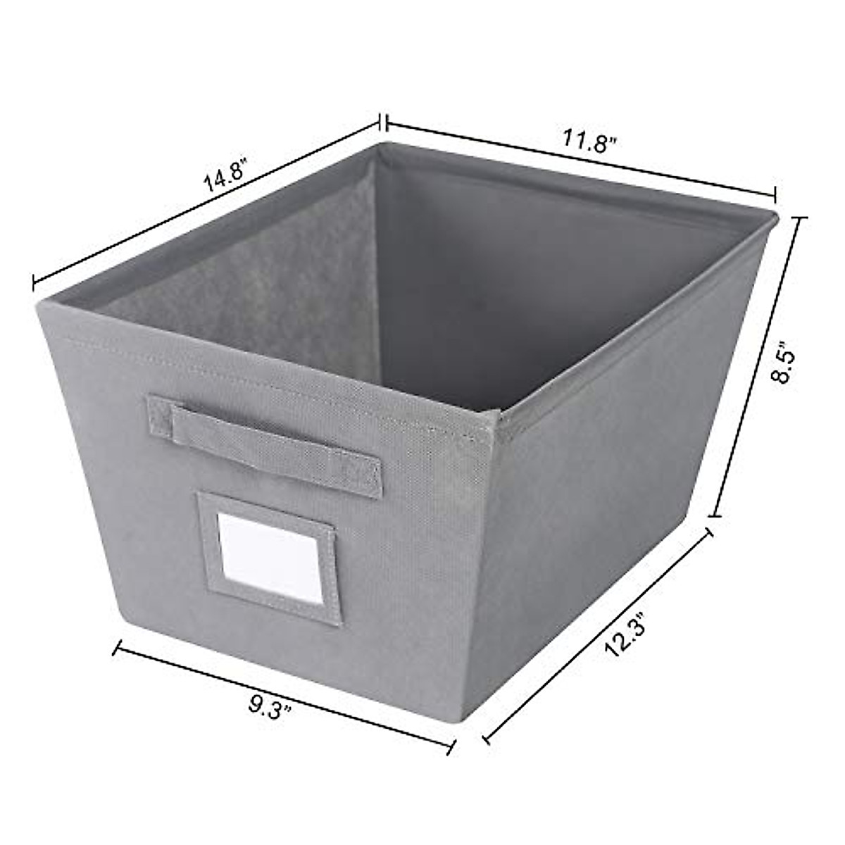Fabric Cloth Storage Bins,Foldable Storage Cubes Organizer Baskets with Dual Handles for Home Bedroom Storage,Set of 6(Grey)