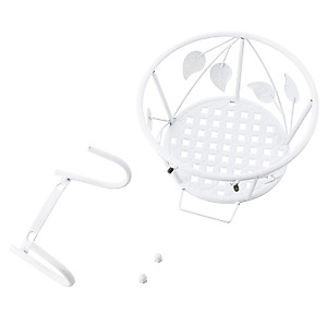 Firlar 2 PCS Hanging Railing Planter, Flower Pot Basket Plant Holder, Iron Art Hanging Baskets Flower Pot Holder, for Patio Balcony Porch Fence Outside and Indoor (8.6 x 4.7 inch)