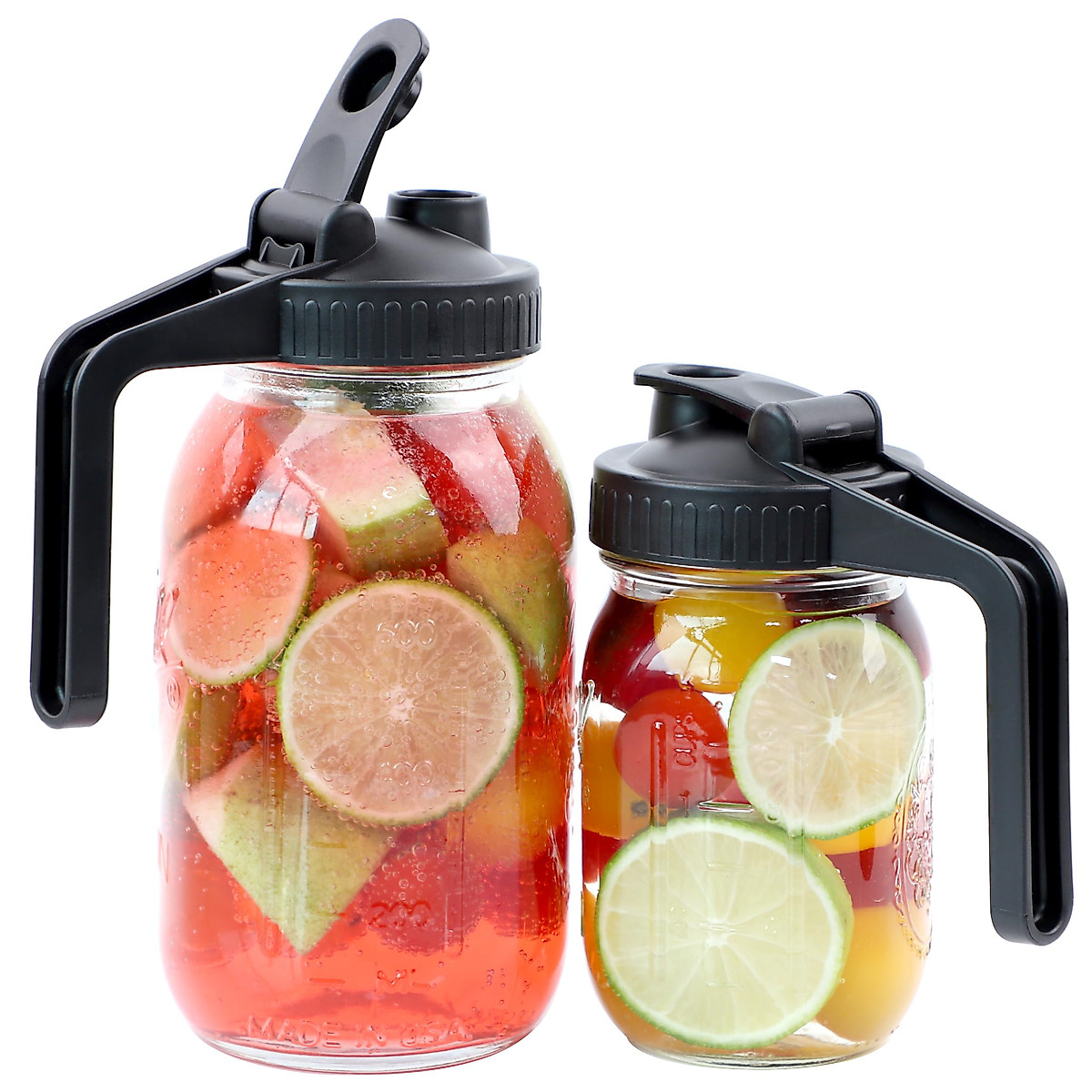 Mason Jar Pitcher Lid With Pour Spout & Handle Regular Mouth Mason Jar Lids With Flip Cap Easy Pouring Spout Airtight Leak-Proof Turns Your Mason Jar Into Pitcher (Jars Not Included)