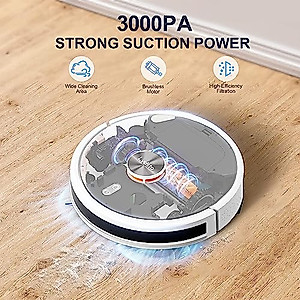 Lydsto Robot Vacuum and Mop Combo with HEPA Self-Emptying Base, 3-in-1 Robotic Vacuum with Lidar Navigation for 40 Days of Cleaning, 3000Pa Suction, Smart Map, App Control, Perfect for Pet Hair, R5