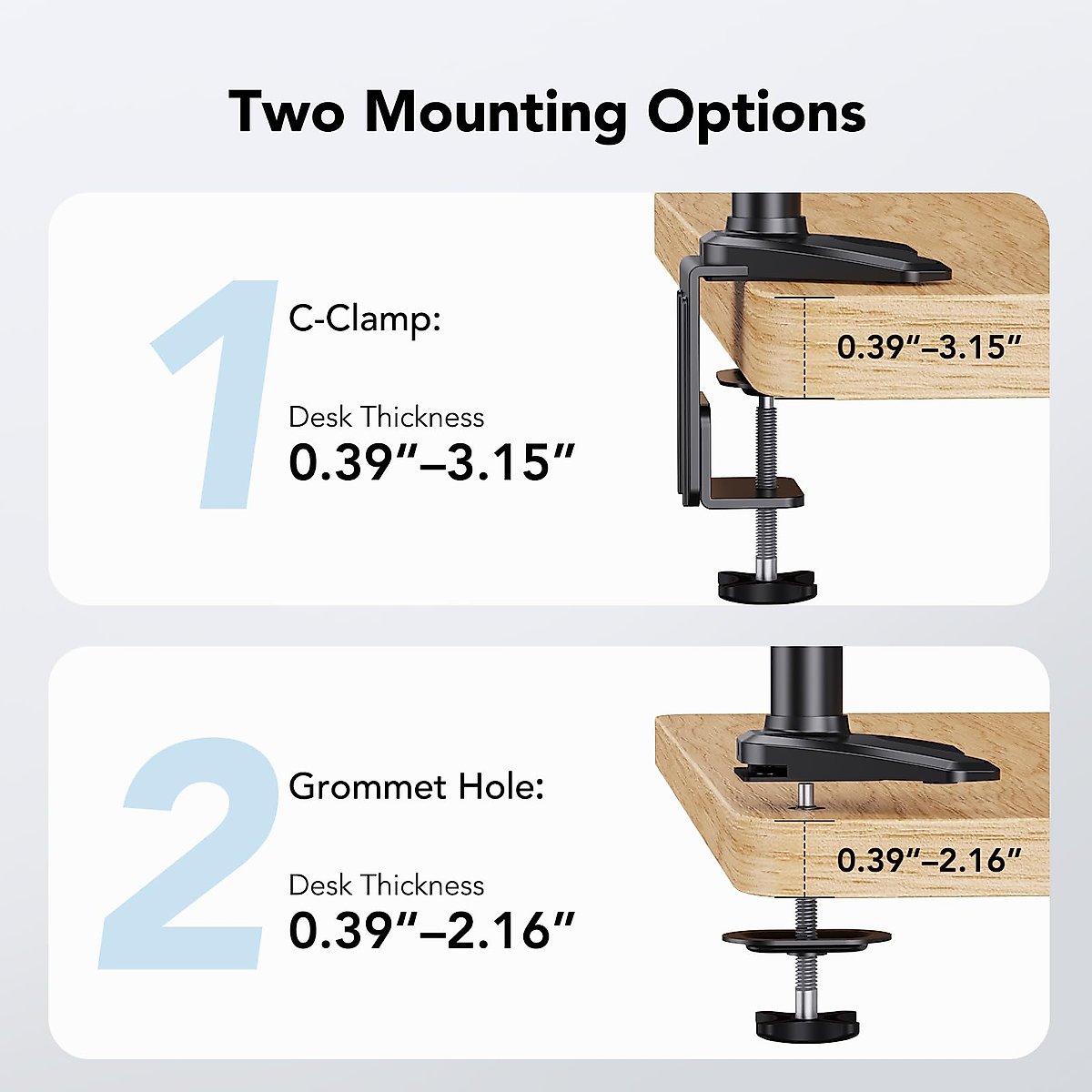 HUANUO Dual Monitor and Laptop Mount for Max 32” Monitor and 17” Laptop, Adjustable Spring Arm with Tilt, Swivel and Rotation, Dual Monitor and Notebook Stand with VESA Bracket 75/100 mm