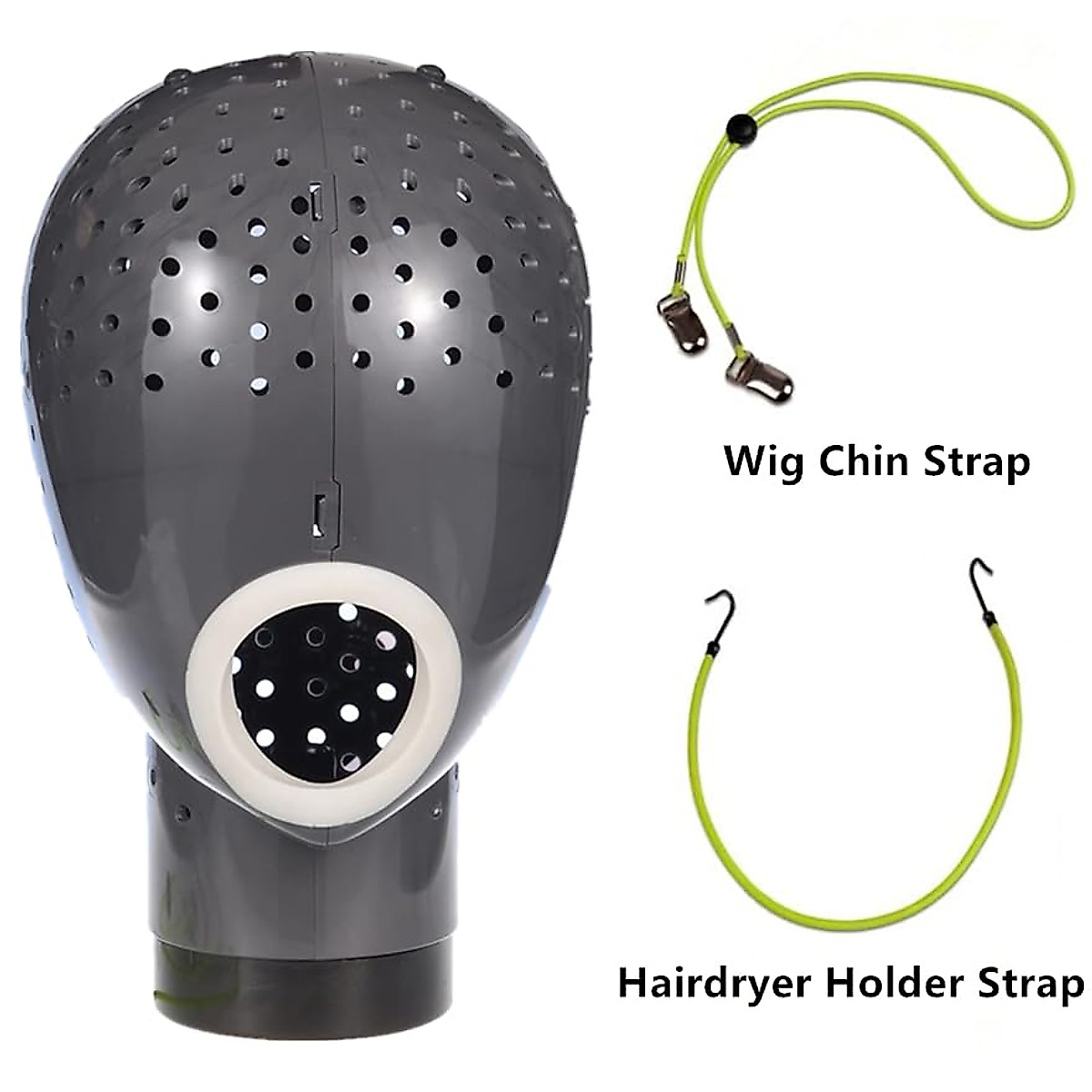 HOMEGOAL Hair Dryer Fresh Wig Head Dryer Wig Stand Wig Holder Mannequin Head, Drying Wig From Inside to Outside, Quickly, Easily, For Lace Wig Scalp Cap Net (Dark Grey)