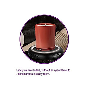 Salton LED Lit Coffee Mug & Tea Cup Warmer for Office, Gaming Lights or Candle Warming, Electric Beverage Warmer with Automatic Temperature Control, Black (SMW2094BKW)