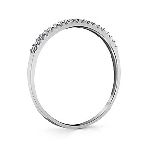 Tesori & Co 10k White Gold Lightweight Dainty CZ Wedding Stackable Band Size 4.5