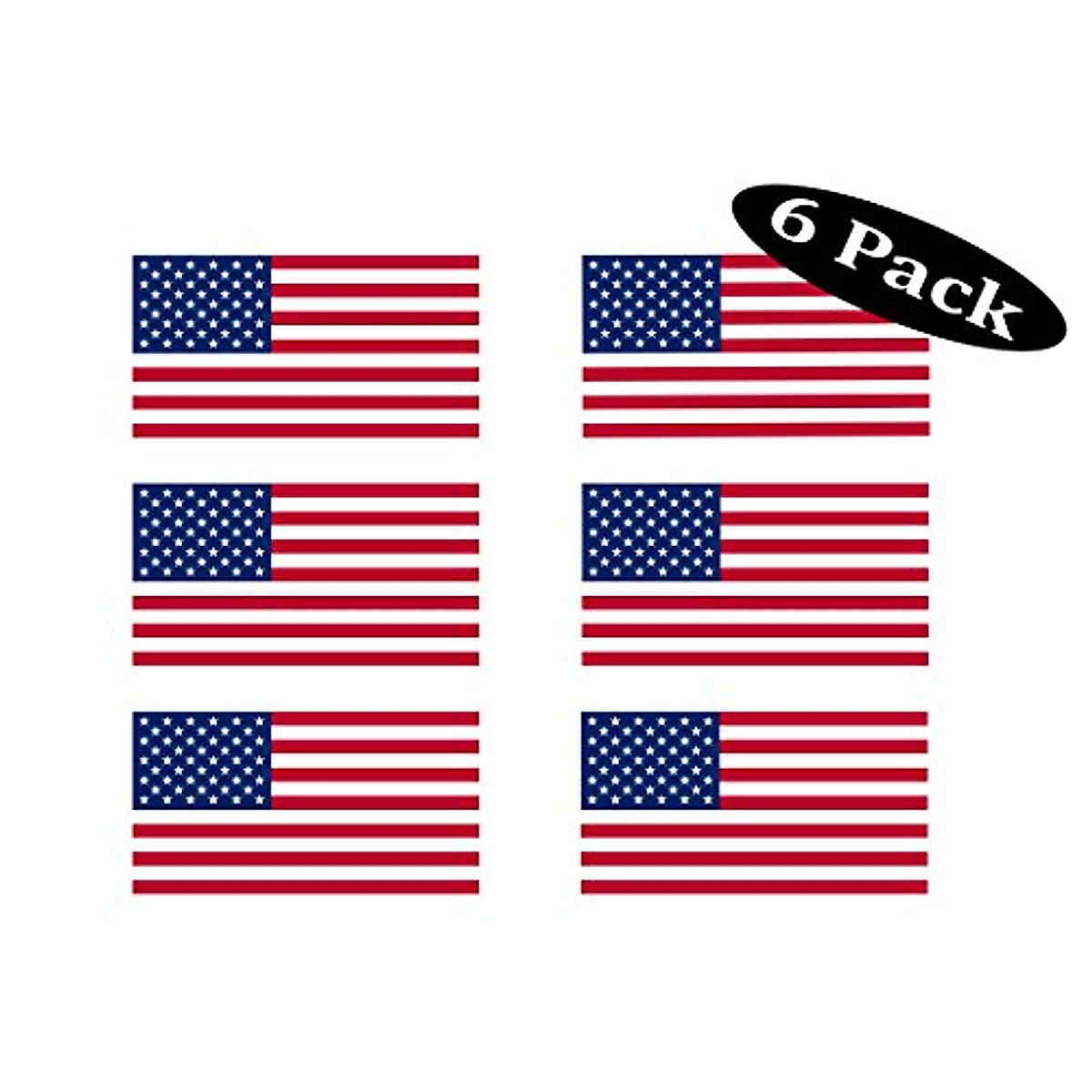 Rogue River Tactical Pack of 6 USA Flag Stickers United States Work Hard Hat Biker Helmet Stickers Decals Toolbox 1x 2