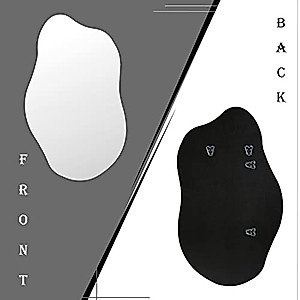 QDSSDECO Asymmetrical Wall Mounted Mirror, Wavy Mirror, Irregular Shaped for Living Room, Bedroom, Entryway, 19.7" x33.5"