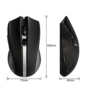 XBOSS L7 Bluetooth Wireless Optical Gaming 6 Button Mouse for Computer PC Mice with USB Adapter Mause for OS Windows Mac Linux Ps2 Ps3 pS4 Game Mouse Wireless(Black)