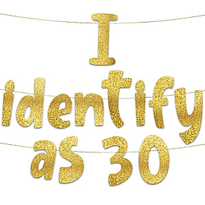 Funny Birthday Gold Glitter Banner – Happy Mens Birthday Party Supplies, Ideas, and Gifts – 21st, 30th. 40th, 50th, 60th, 70th, 80th Adult Birthday Decorations