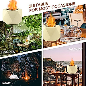 Tabletop Fire Pit, Concrete Table Top Fire Pits Bowl, Mini Fireplace Portable Rubbing Alcohol Burner with Extinguisher Lids, Roast Marshmallow or Make S'Mores for Indoor, Outdoor, Garden, Balcony