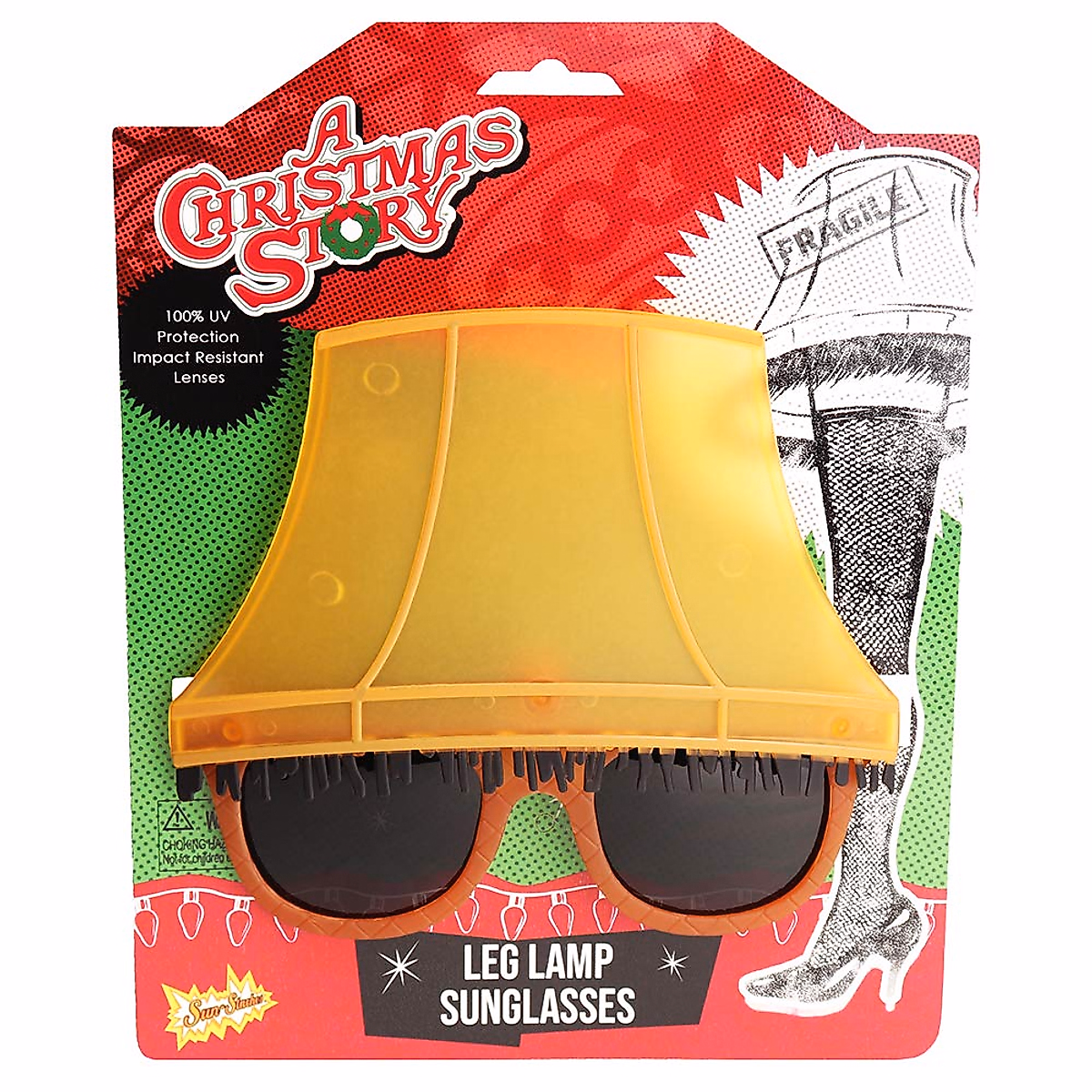 Sun-Staches A Christmas Story Leg Lamp Costume Sunglasses | UV400, Protected Lenses, One Size Fits Most