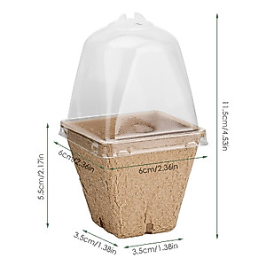 Peat Pots 10pcs Biodegradable Planter Nursery Pots Recycled Pulp Seed Starting Pots Round and Square Nursery Cups Increase Survival Rate Plant Starter Kits for Seed Starting with Humidity Domes