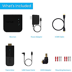 Nyrius Aries Pro+ Wireless HDMI Video Transmitter & Receiver to Stream 1080p Video up to 165ft from Laptop, PC, Cable Box, Game Console, DSLR Camera to a TV, Projector or Boardroom Screen (NPCS650)