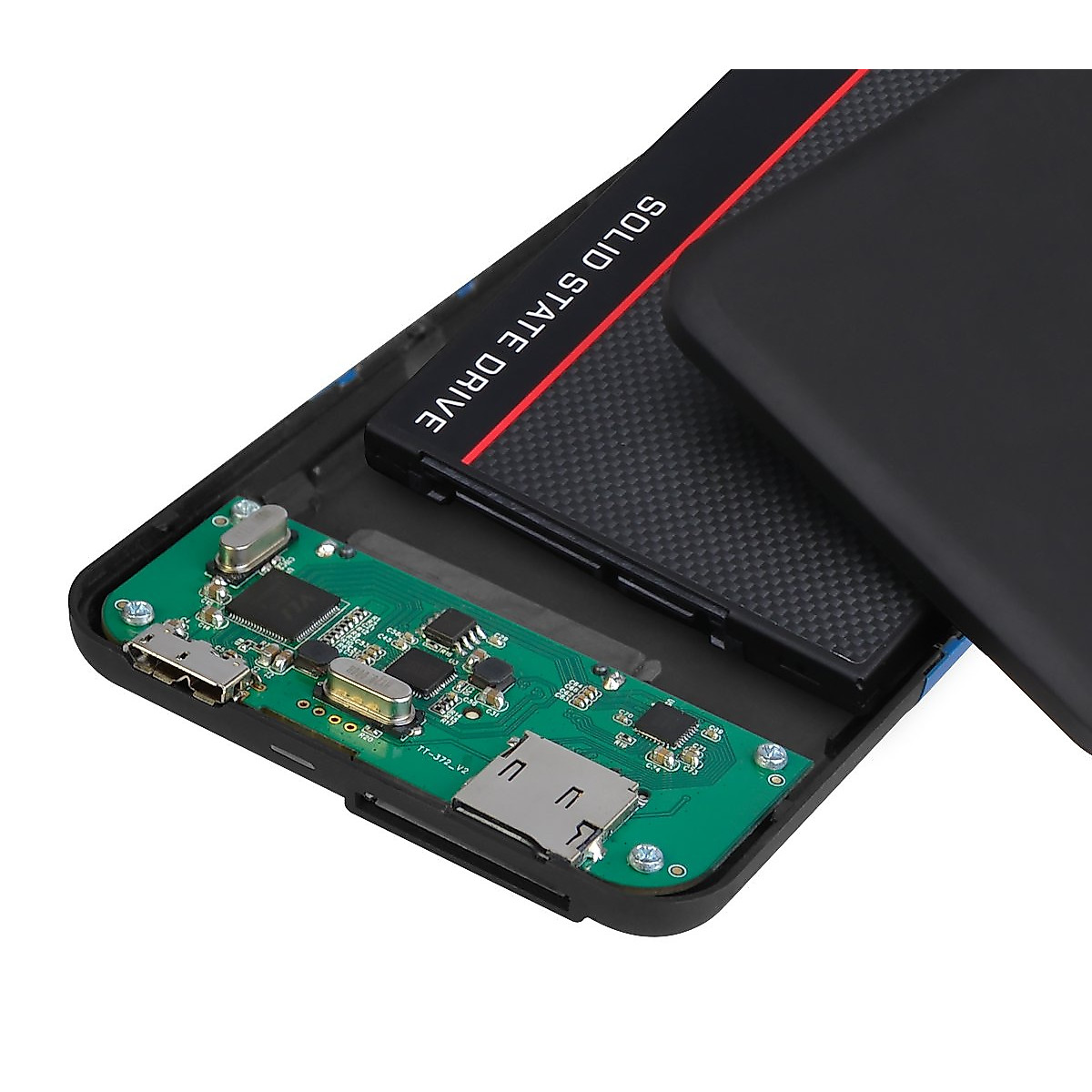 Siig JU-SA0S12-S1 USB 3.0 to SATA Hard Drive with SD Reader, Storage Enclosure, SATA 6Gb/S, USB 3.0, Black/Blue