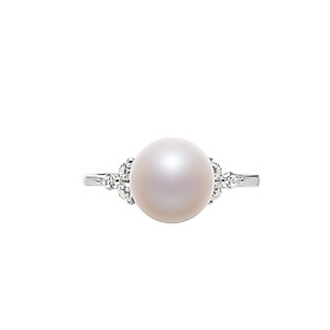 Dacey White 8-9mm AAA Quality Freshwater 925 Sterling Silver Cultured Pearl Ring For Women - Size-5