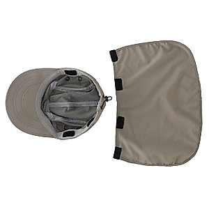 Connectyle Men's Visor Sun Hat with Neck Flap Baseball Cap for Fishing Safari Hiking Hats Light Grey