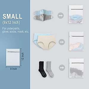 3Pcs Durable Honeycomb Mesh Laundry Bags for Delicates 9 x 12 Inches (3 Small)