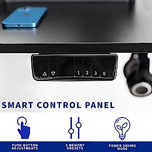 VIVO Electric 2-Tier Height Adjustable 63 x 55 inch Stand Up Corner Desk, L-Shaped Mobile Table with Memory Controller, Black 3-Part Table Top, Black Frame, Dark Gray Storage Drawers, DESK-E3CVB