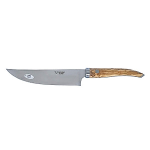 Laguiole en Aubrac Cuisine Gourmet Stainless Fully Forged Steel Made In France Cook's Chef 's Knife With Olivewood Handle, 9-in / 23cm