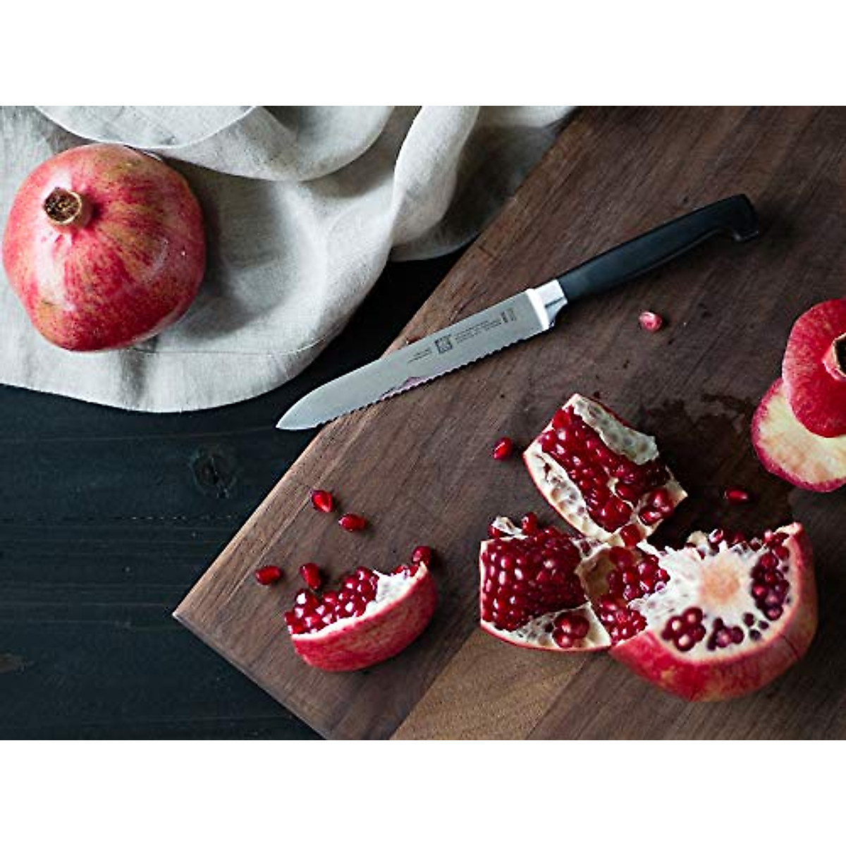 ZWILLING Four Star 5-inch Serrated Utility Knife, Black