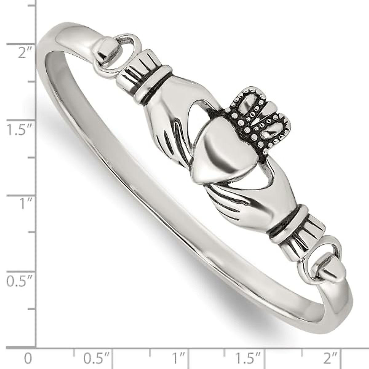 IceCarats Stainless Steel Vintage Heart Love Irish Claddagh Bangle Celtic Charm Bracelet Jewelry