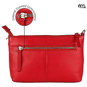 Mou Meraki Genuine Leather Crossbody Purse and Handbags - Crossover Bag Over the Shoulder Women