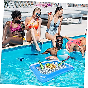 Anneome 4pcs Inflatable Ice Bar Kids Grill Crawfish Trays Tabletop Grill Inflatable Ice Serving Bar Pool Party Drink Containers Inflatable Serving Tray Ice Serving Trays Ice Serving Cooler