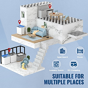 Superday Portable Mini Twin Tub Washing Machine Compact Washer and Spin Dryer w/Wash and Spin Cycle 17.6lbs Capacity For Camping, Apartments, Dorms, College Rooms, RV’S, Delicates, Grey