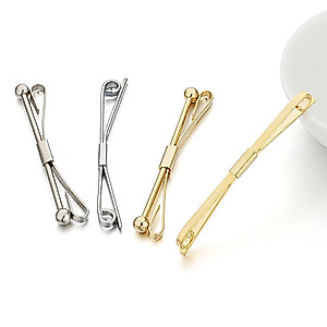 AnotherKiss Men's Silver Tone and Gold Tone Tie Collar Bar Pin Set - 4 Pcs