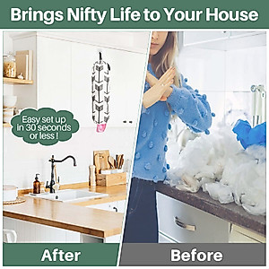 TOGETRUE Plastic Bag Holder, Wall Mount Large Grocery Bag Holder for Plastic Bags Storage, Lightweight Shopping Bags Carrier Dispensers with Hanging Loop for Farmhouse Home Kitchen Decor (White)