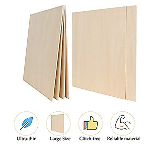 12 Pack Basswood Sheets 1/8 x 11.8 x 11.8 Inch Plywood Board, Thin Natural Unfinished Wood for Crafts, Hobby, Model Making, Wood Burning and Laser Projects