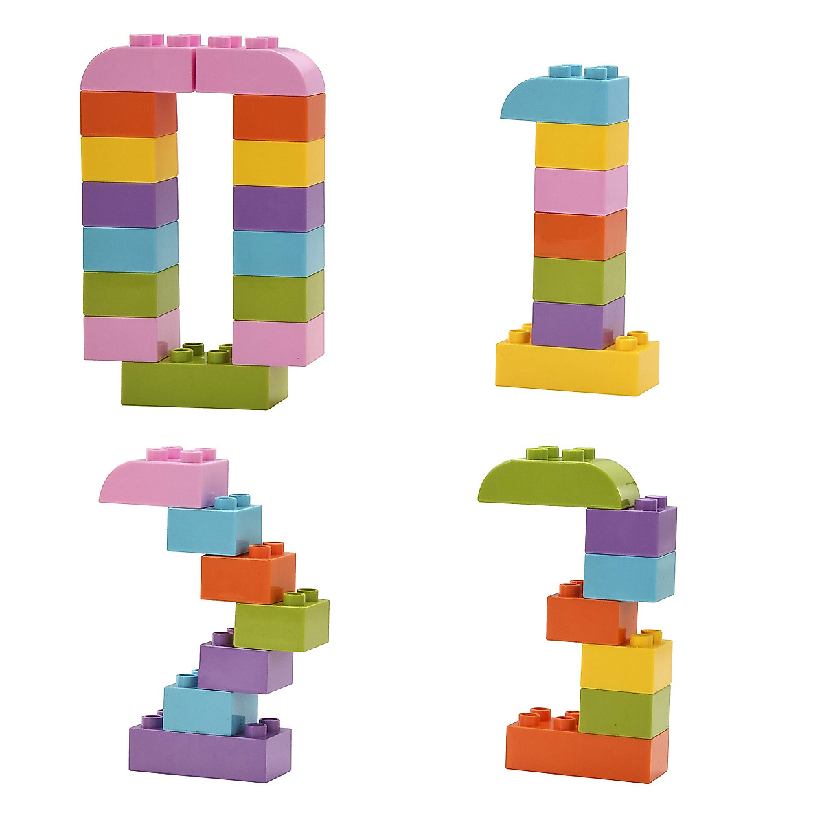 JOYIN 180 Pcs Kids Building Blocks, Toddler Building Bricks Set, 6 Colors 5 Shapes STEM Classic Basic Big Large Education Toy for Girls Boys 3-8 Years Christmas Birthday Gift