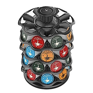 EVERIE Upright Rotray Coffee Pod Carousel Holder Organizer Compatible with 40 Keurig K Cup Pods, KRS4002S-BLK