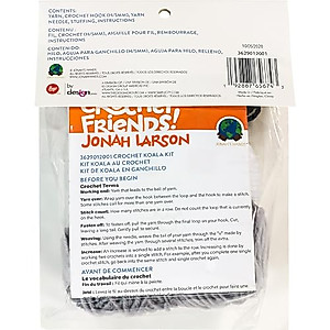Boye 3629012001 Jonah's Hands Stuffed Koala Crochet Kit for Beginners, 7 pcs, Multicolor