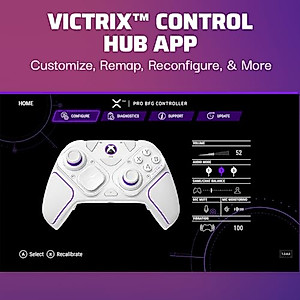 PDP Victrix Pro BFG Wireless Gaming Controller for Xbox Series X|Series S, Xbox One, and Windows 10/11, Dolby Atmos Audio, Remappable Buttons, Customizable Triggers/Paddles/D-Pad, PC App, White