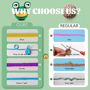 Crochet Yarn for Beginners, Cotton-Nylon Blend Beginner Yarn for Crocheting with Easy-to-See Stitches -Crochet Kits Yarn，Worsted-Weight Medium #4,3 Pack Cotton Yarn with Hook(3 * 50g) Pink Yarn