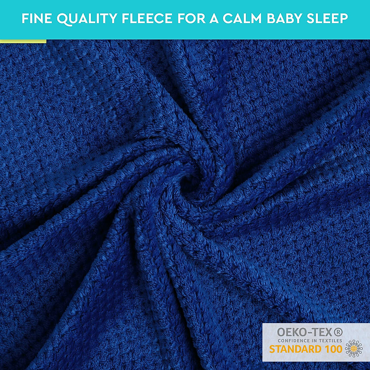 Baby Blanket for Girls and Boys - 30”x40” Navy Blue - Toddler Blankets - Kids Throw - Newborn Blankets - Soft Lightweight Fleece for Bed, Crib, Stroller