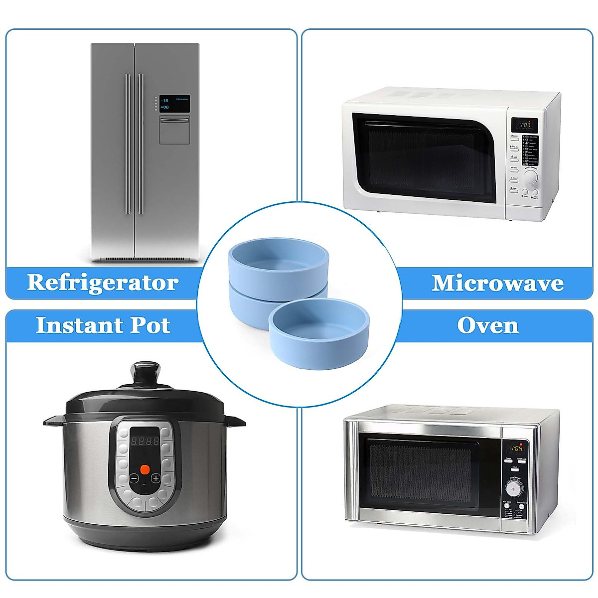 XANGNIER Silicone Air Fryer Egg Mold,3 Pcs Reusable Nonstick Egg Bites Pan-Alternative to Microwave Egg Cooker/Sous Vide Egg Bite Maker,BPA Free,Dishwasher Safe,Air Fryer Accessories,Blue