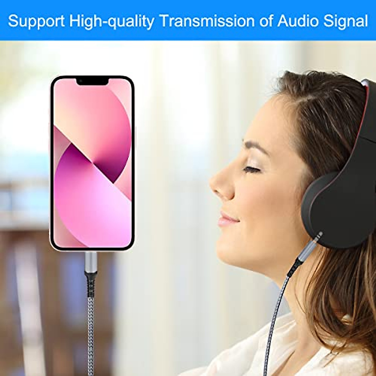 BASESAILOR Lightning to 3.5mm Aux Cord 4FT,Apple MFI Certified 1/8 Inch Headphone Jack Adapter,Auxiliary Audio Cable for iPhone 11 12 13 14 Mini Pro Max,7 8 Plus SE 3 2022,XR XS,X,Car Stereo,Speaker