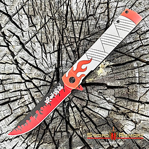 Munetoshi 9” Demon Killer Anime Spring Assisted Folding Pocket Knife Nine Styles Rengoku
