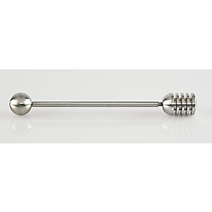 HOME-X Stainless-Steel Honey Dipper Wand for Honey Jars, Stainless-Steel Stirrer for Serving Honey and Syrup, Candy and Chocolate Drizzler Tool, 6 ¼” L x ¾” D, Stainless Steel
