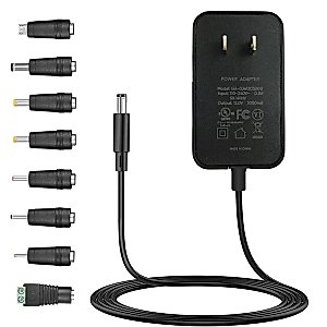 12V 3A Power Supply Adapter with 8 Selectable Adapter Tips for DC12V Home Electronics, LED Strip Light, CCTV Camera, Routers, Speakers - UL Listed